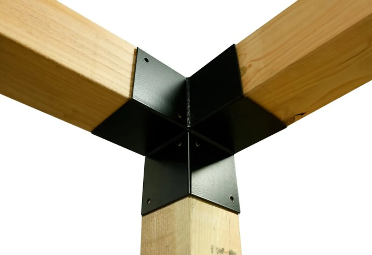 3-Hoek verbinding paal 140-150mm zwart - HouthandelOnline