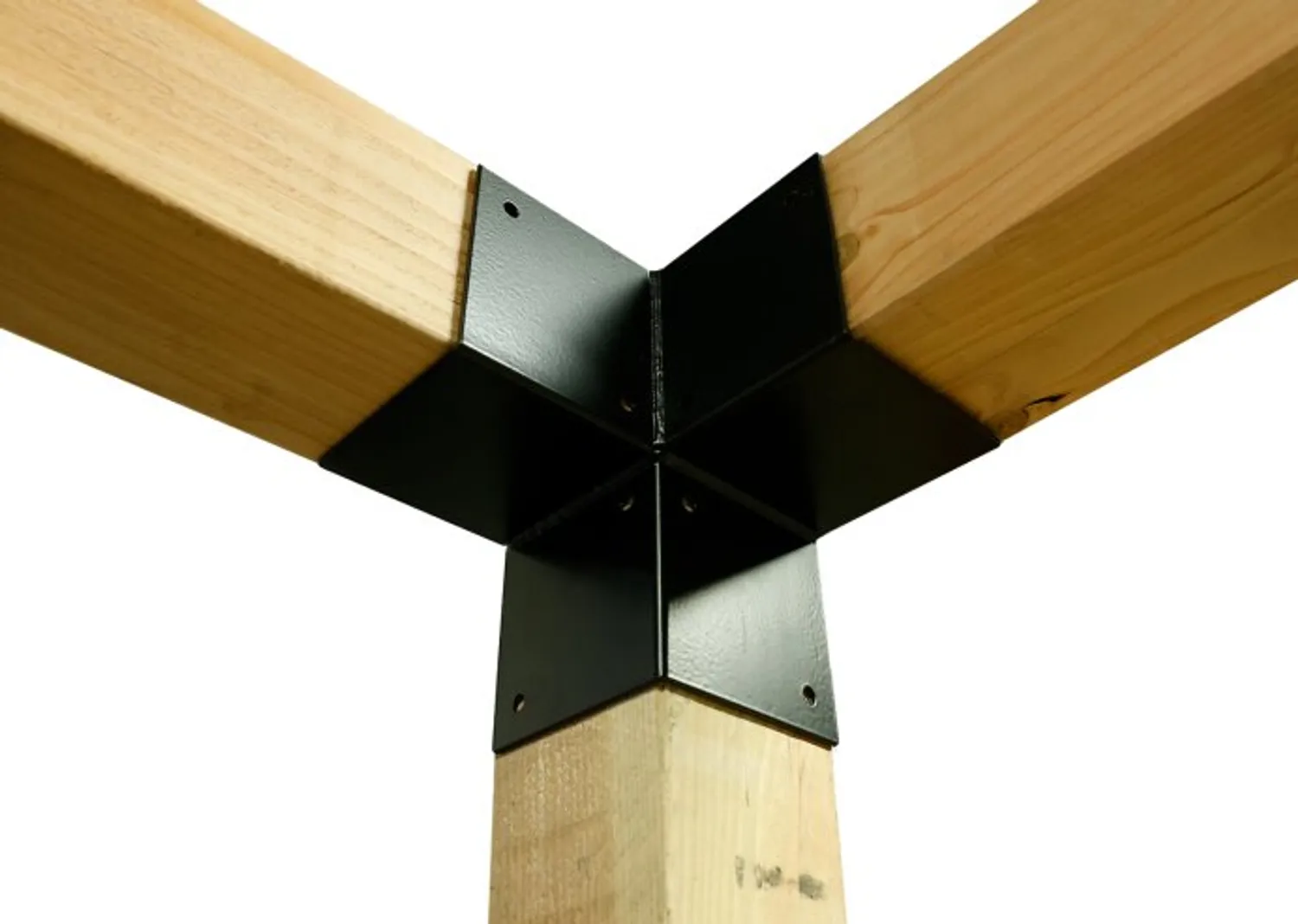 3-Hoek verbinding paal 140-150mm zwart - HouthandelOnline.nl