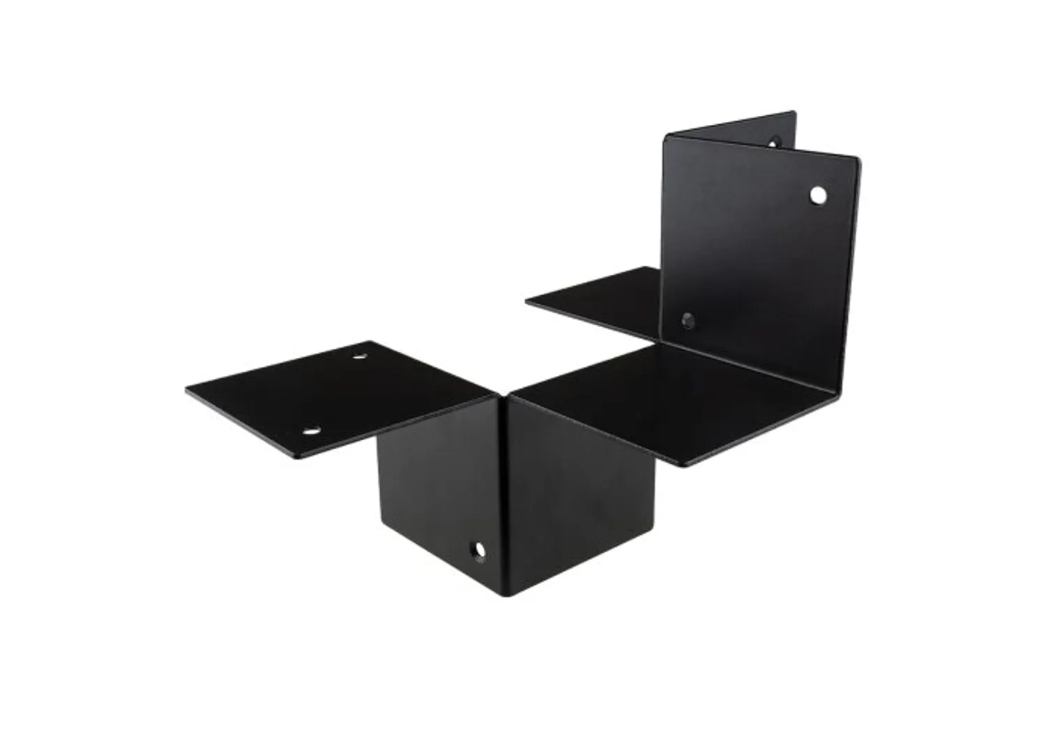 4-Hoek verbinding paal 120mm zwart - HouthandelOnline.nl